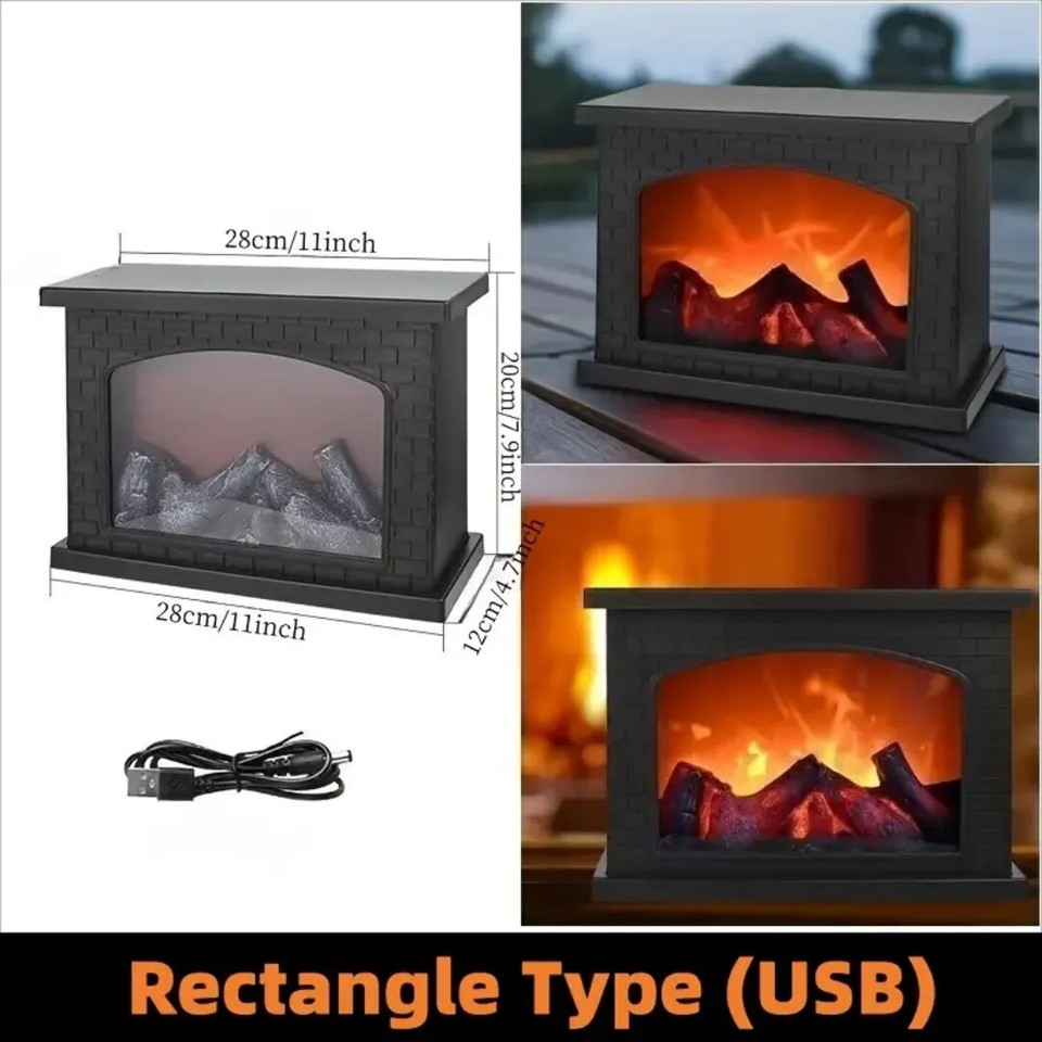 1Pc Retro Simulation Fireplace Flame Lamp Log Effect Fire Comfortable ...