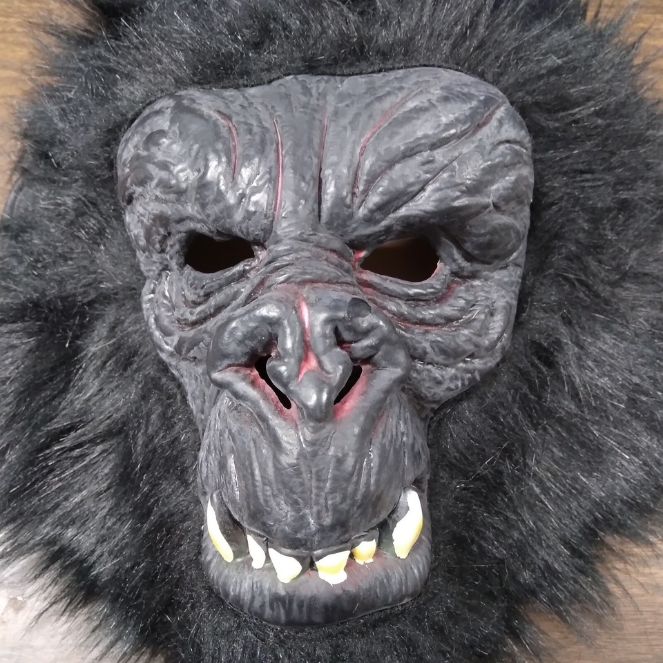 Hairy Gorilla Mask costume monkey head cosplay circus ape plush party ...