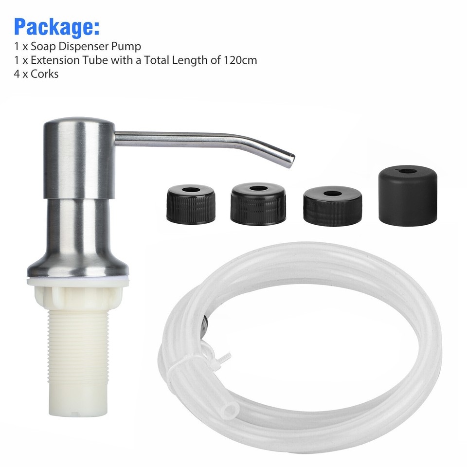Kitchen Soap Dispenser Brass Brushed Nickel Pump Bottle 47"Extension ...