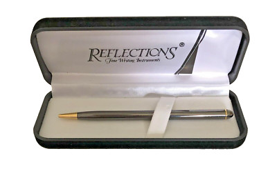 Reflections Brand Silver-Grey Twist Ballpoint Pen with Black Ink ...