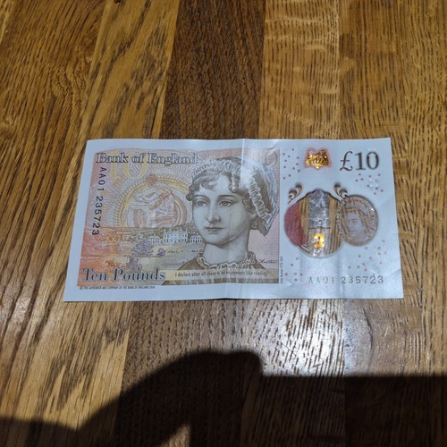AA01 £10 Plastic Polymer Ten Pound Note AA Prefix AA01235723 | eBay UK