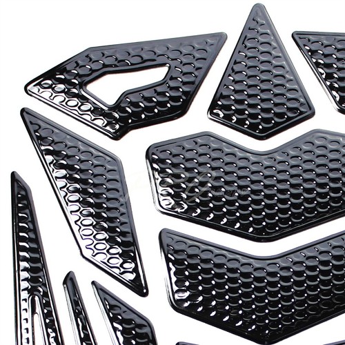 24PCs Perforated Black Gas Tank Pad+Fuel Cap Cover 03-17 CB/CBR-1000RR ...