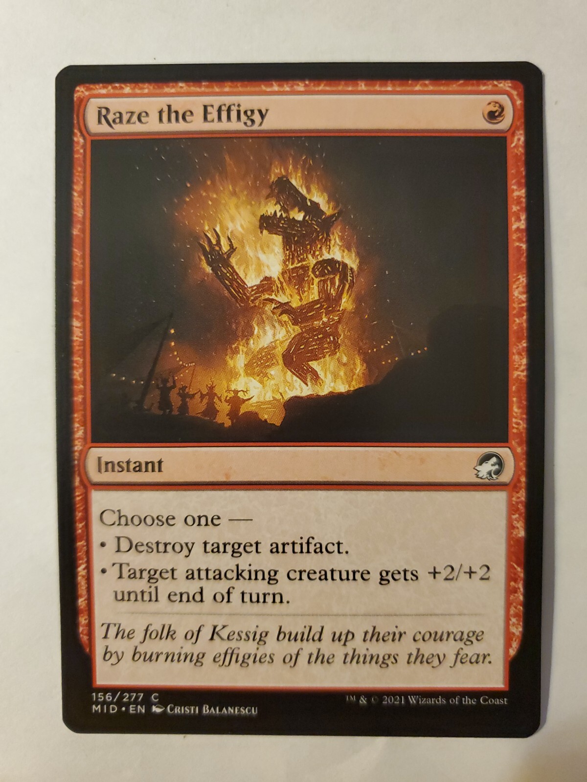 MTG Magic The Gathering Card Raze the Effigy Instant Red Innistrad ...