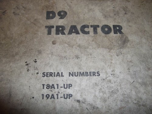 CAT CATERPILLAR D9 DOZER OPERATOR OPERATION MAINTENANCE BOOK MANUAL S/N ...