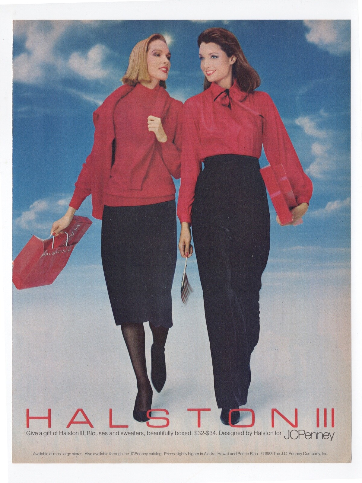 vintage 1970s mag print ad JC PENNY Halston III 3 Fashion Style pretty ...