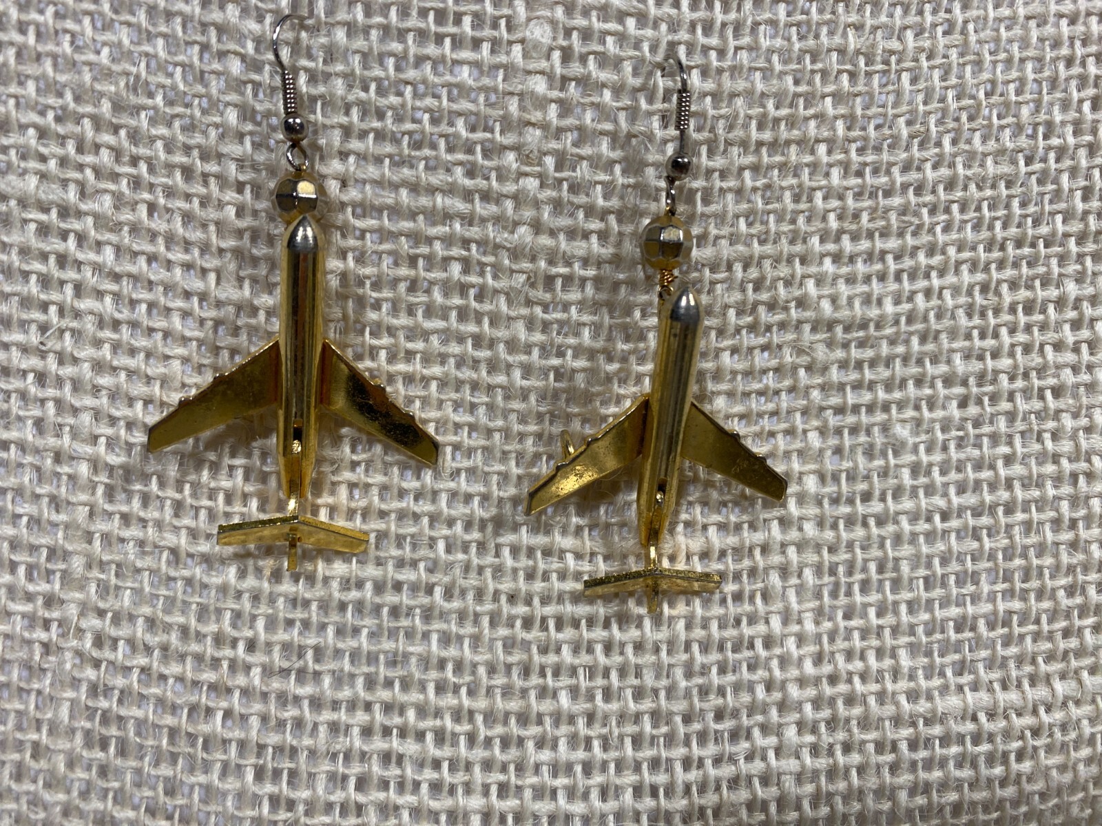 Vintage Boeing 707 airplane jet metal dangle earrings… - Gem