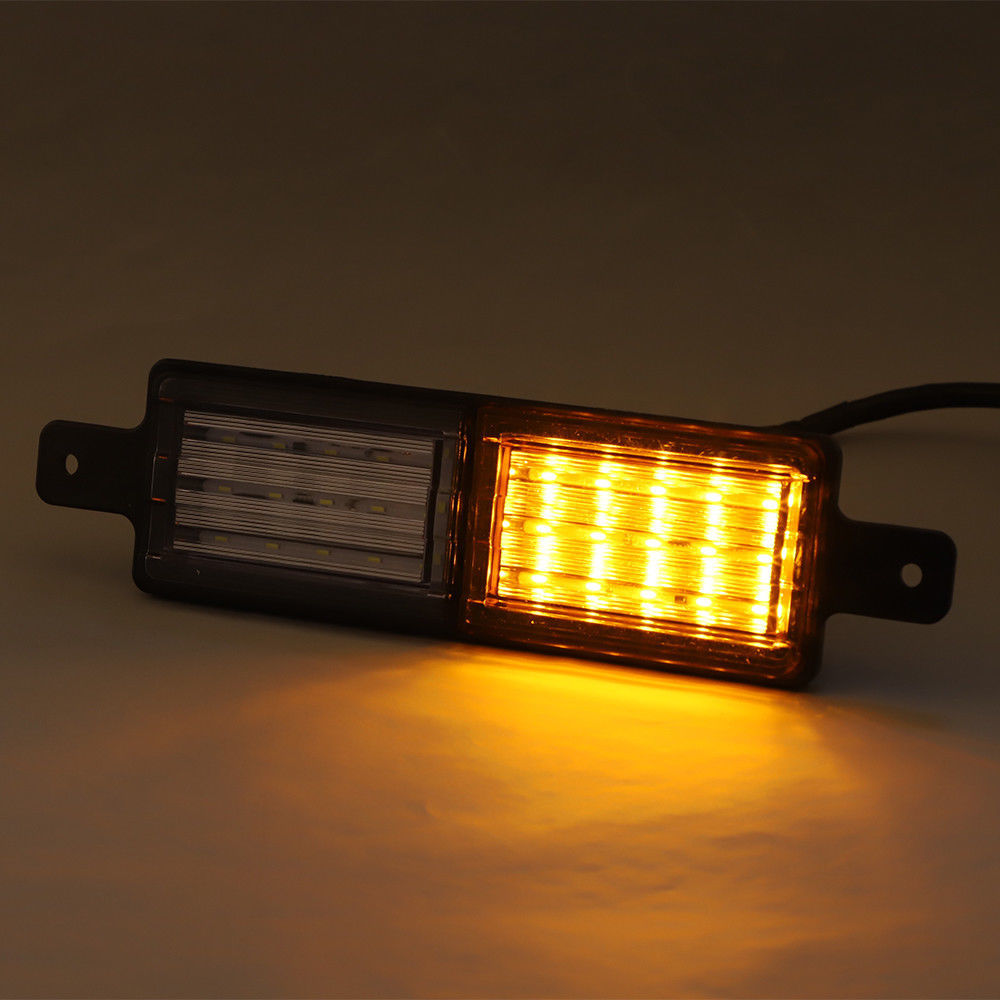 2x LED FRONT INDICATOR PARKER CLEAR AMBER LIGHT BULLBAR 4X4 4WD LAMP ...