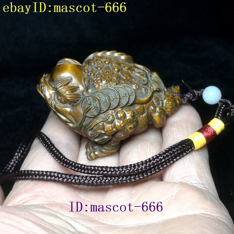 L 6 CM Old Chinese boxwood hand carved Jin Chan Figure statue netsuke ...