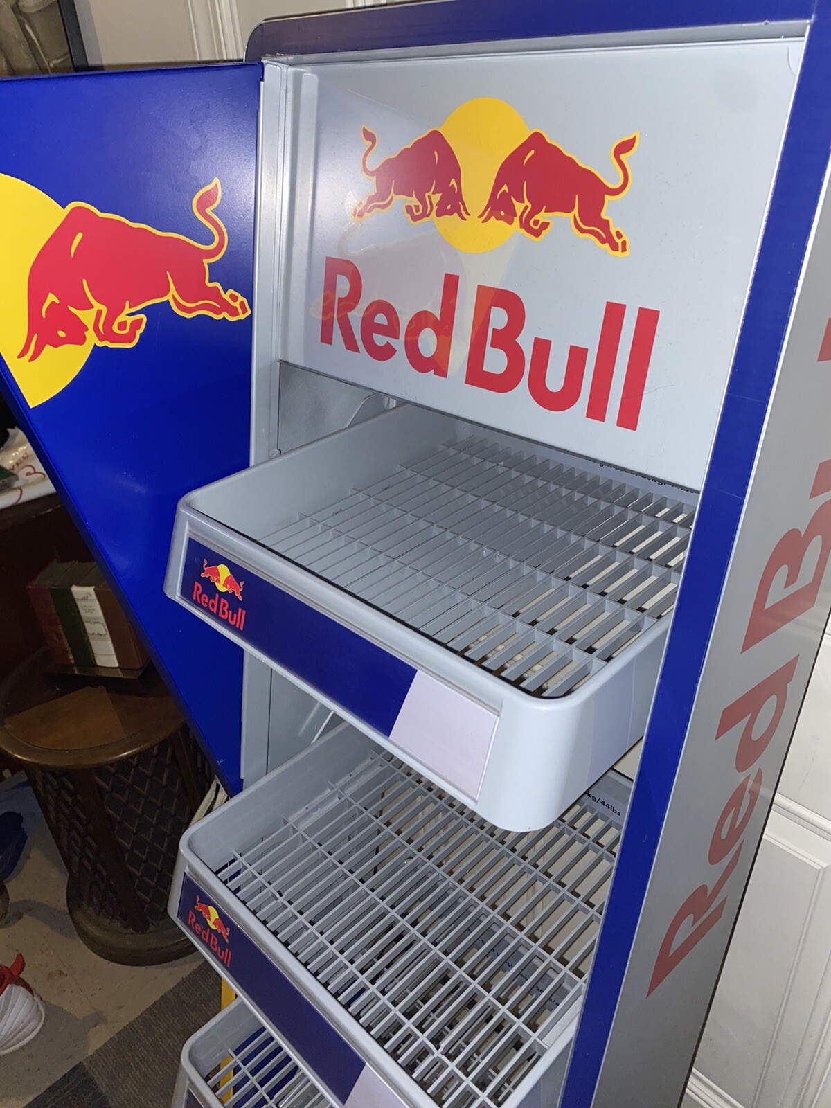 Red Bull tall store display adjustable promo multishelf storage rack | eBay