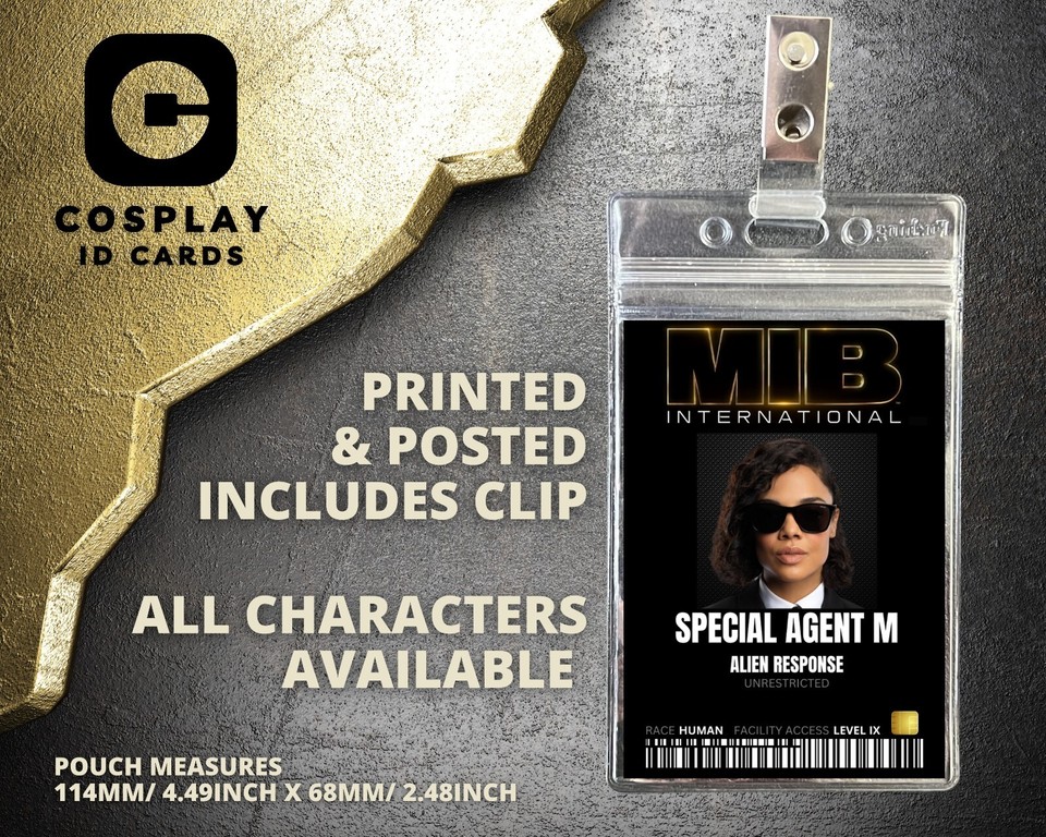 MIB | Men in black ID Badge | Choose Character | Costume Cosplay Prop ...