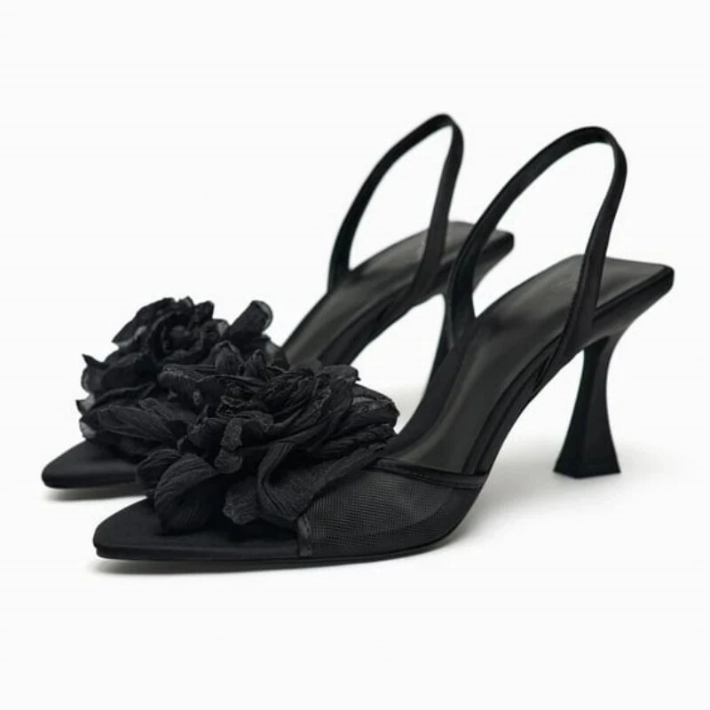 Fashion Women Patent Leather High Heels Bow Pointed Toe Slingbacks ...