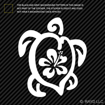 (2x) Hibiscus Turtle Sticker Die Cut Vinyl la pura vida island style ...