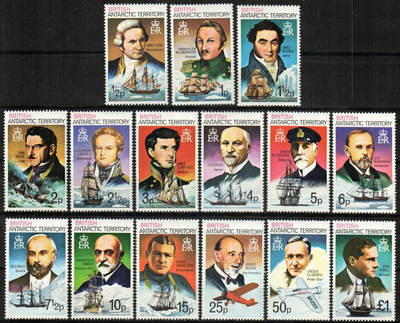 British Antarctic Territory Stamp 45a-59a - Polar Explorers | eBay