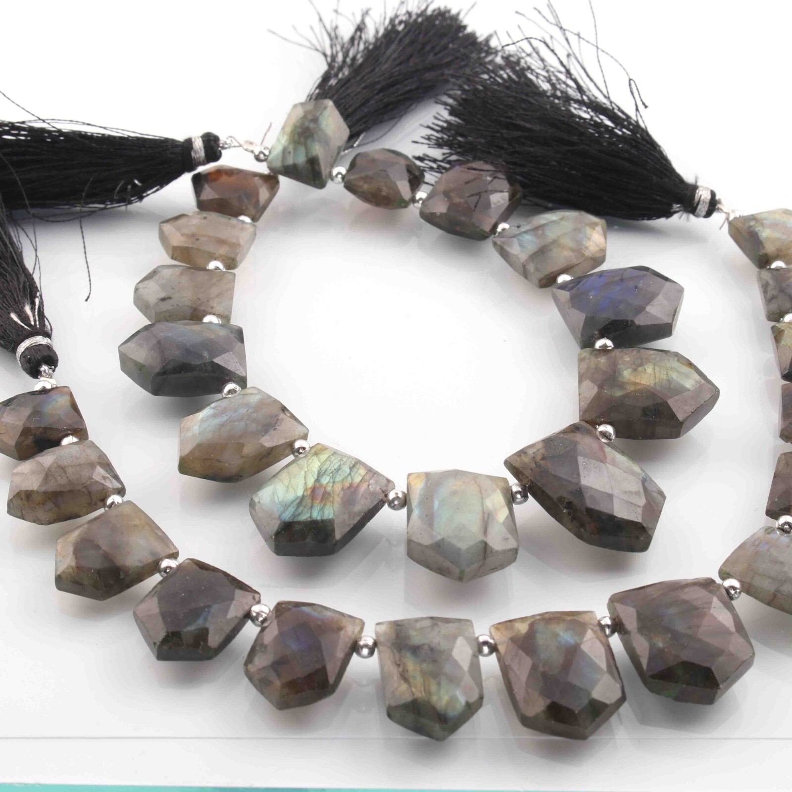 1 Strand Labradorite Faceted Briolettes - Pentagon Shape Briolettes ...