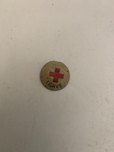 Old Vintage Red Cross I Gave Fold Over Button | eBay
