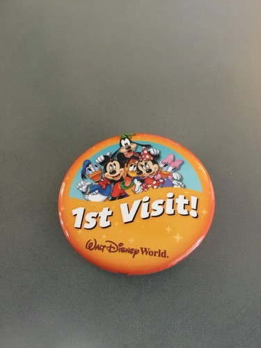 Large Walt Disney Round Button Pin Mickey Minnie Donald Goofy Pluto | eBay