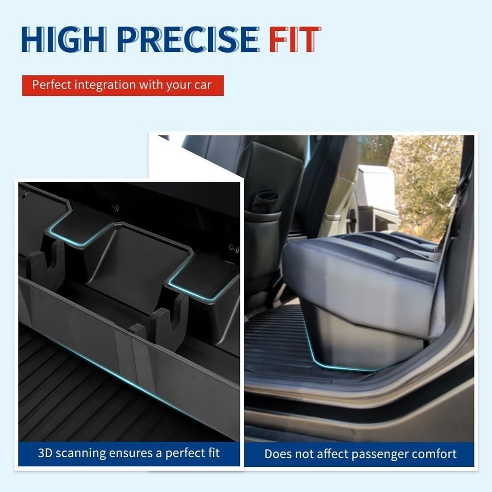 Underseat Storage Bin Fits For Tesla Cybertruck 2024+ Rear Seat Back ...