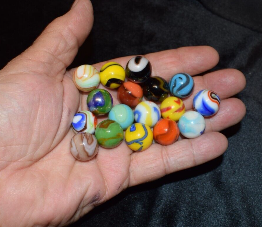 Vacor Mixed Colorful Swirls Toy Marbles lot of 16 Marbles Size Approx ...