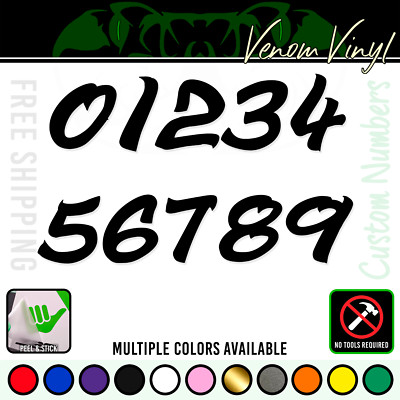 Custom Vinyl Numbers Decal Sticker Car Truck Window Handwritten BMX ...