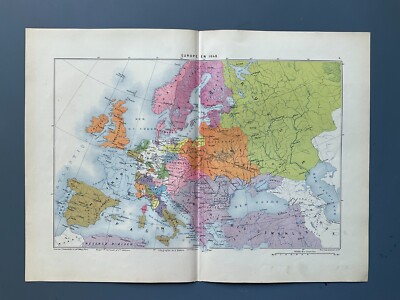 CARTE EUROPE EN 1648 ATLAS MARGA BE 1885 | eBay