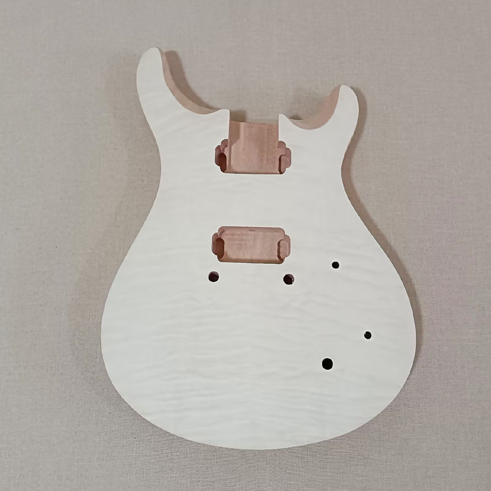 6 String DIY PRS Electric Guitar Kit Quilted Maple Top Mahogany Body BK ...