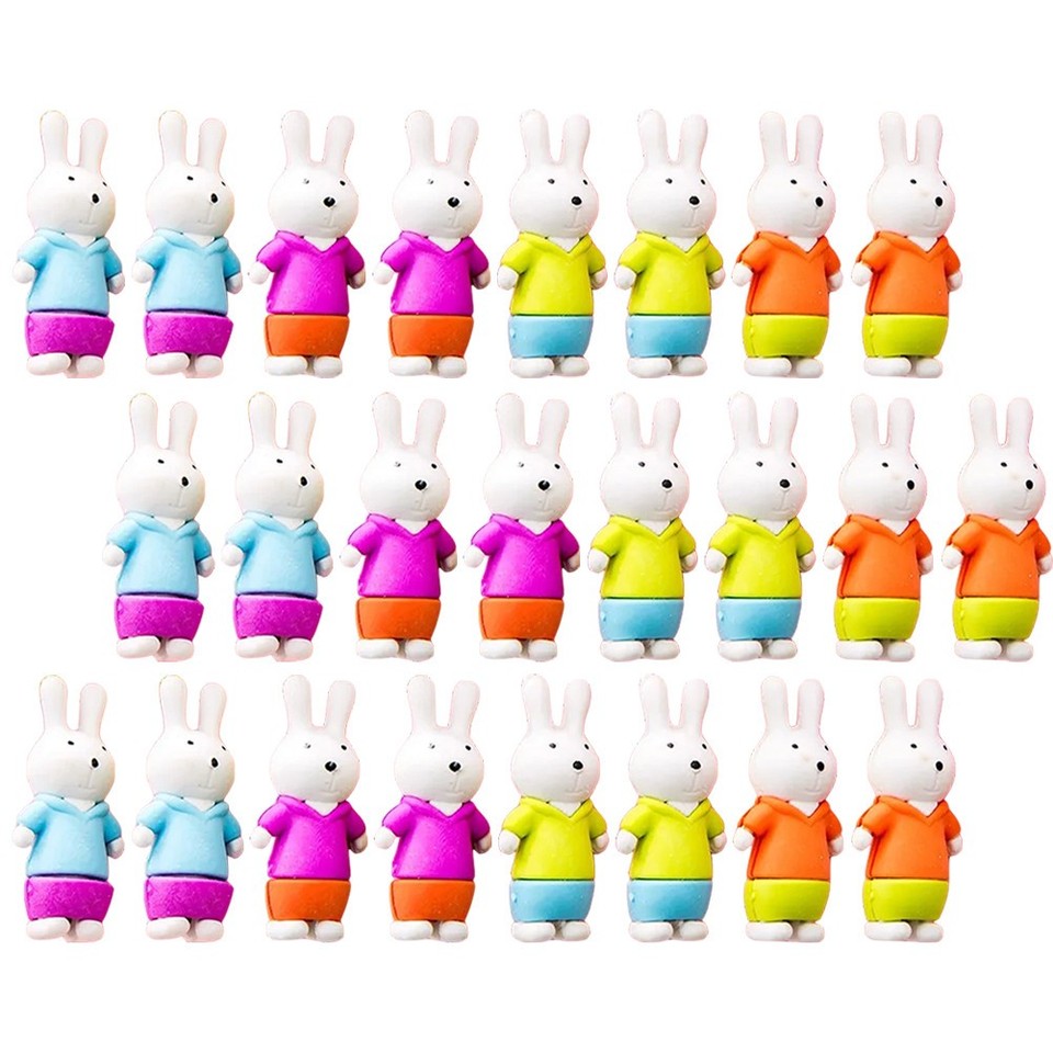 36 Pcs Rabbit Cute Eraser Mini Bunny Pencils for Kids Bulk Erasers ...