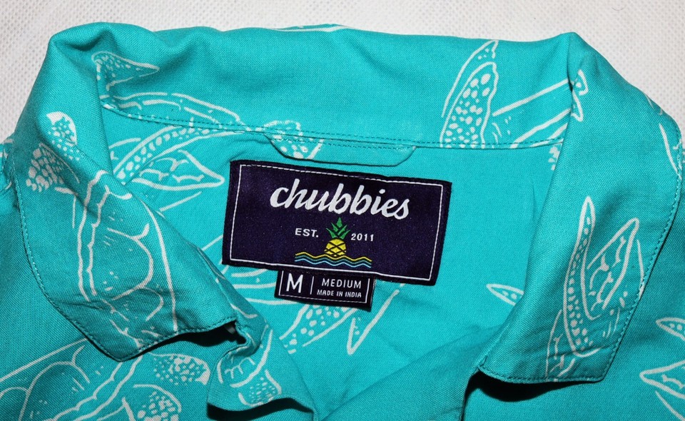 Chubbies Mens Hawaiian Short Sleeve Sea Turtles All Over Print Shirt ...