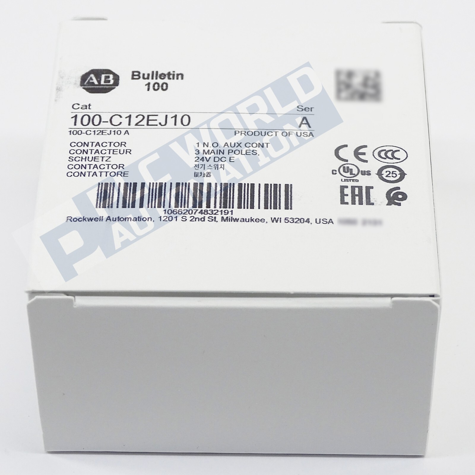 2021 Brand New Allen Bradley 100-C12EJ10 /A IEC Contactor, 24V DC, 3 ...