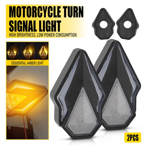 2x Motorcycle Flush Mount Turn Signal Indicator Blinker Red Amber LED ...