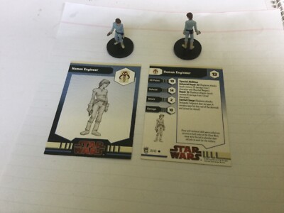 2 x Human Engineer Star Wars Miniatures + Stat Card | eBay Australia