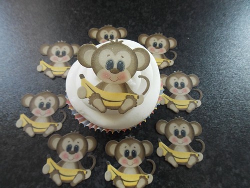 12 PRECUT Edible paper Monkeys for cakes/cupcake toppers | eBay