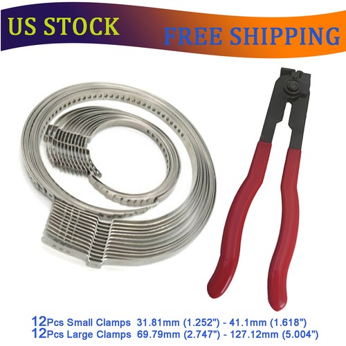 24 Pcs Universal Adjustable Axle CV Joint Boot Crimp Clamps W/ Clamp ...