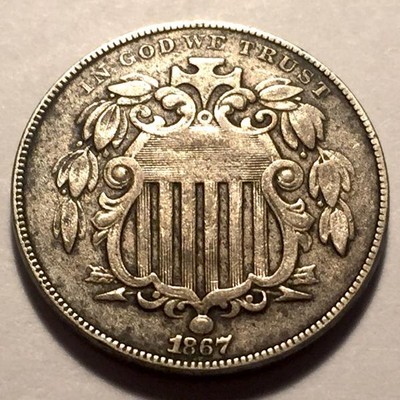 1867 Shield Nickel With Rays Nice Extra Fine EF XF | eBay