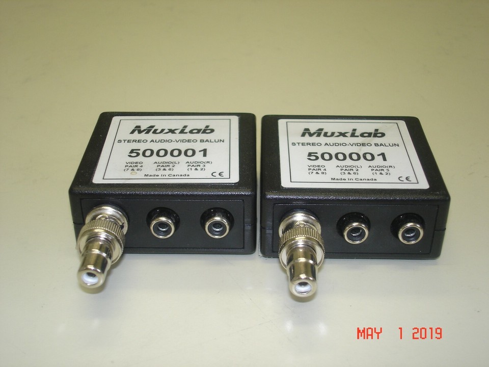 PAIR OF MUXLAB STEREO AUDIO-VIDEO BALUN PART# 500001 | eBay