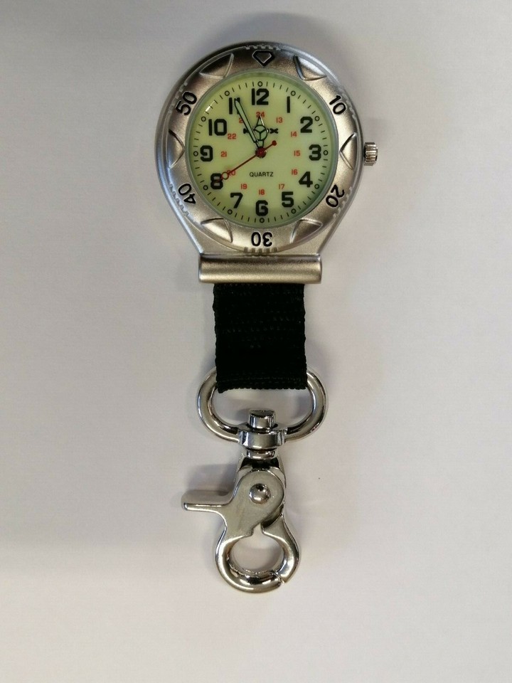 Clip on Silver Paramedic Doctors Nurses Sport Style Fob Watch with ...