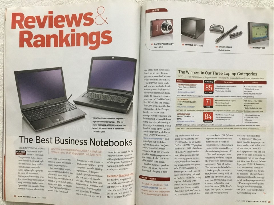 PC World Magazine July 2008 Computers Cameras Laptops Printers TV’s GPS ...