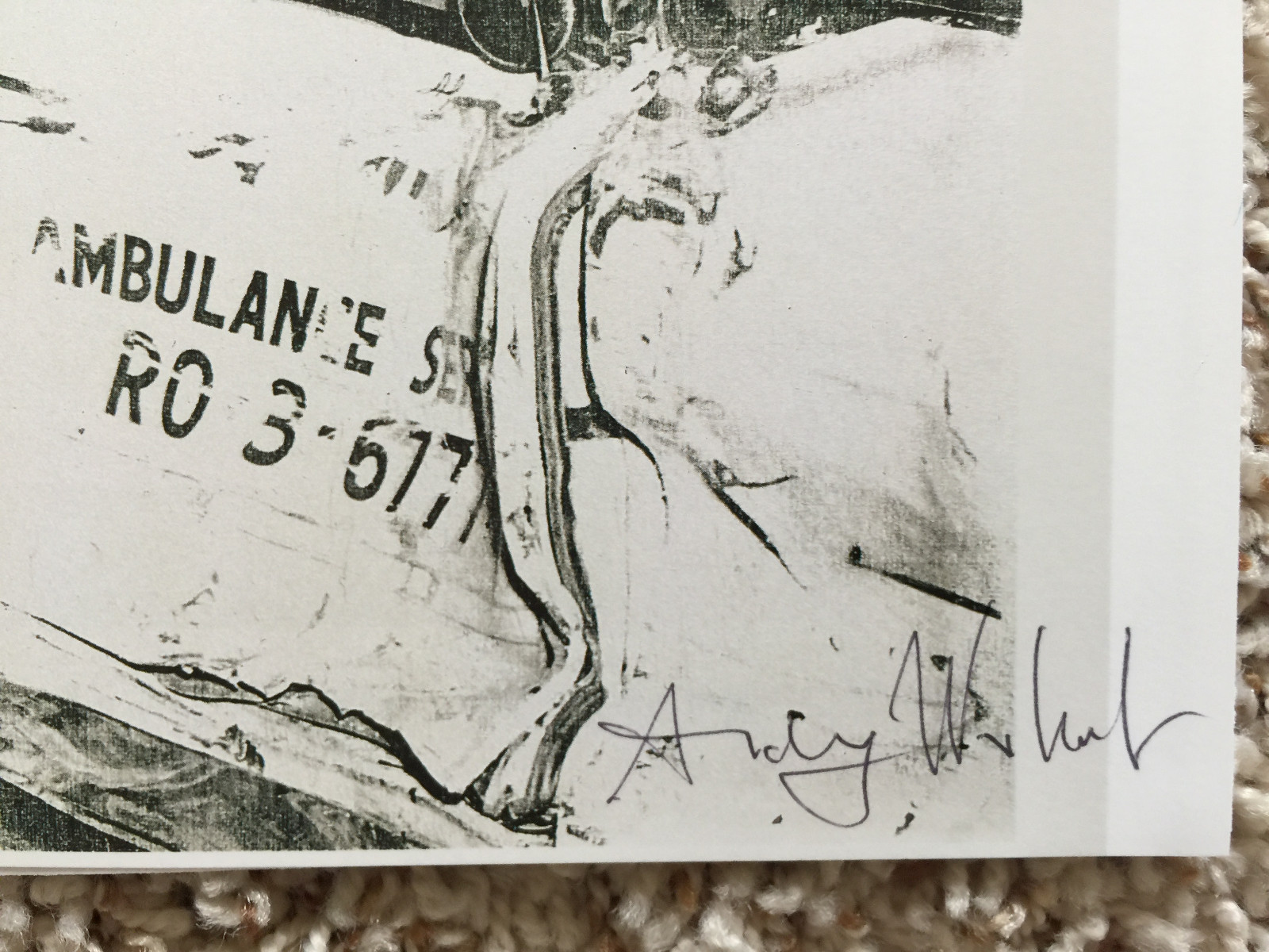 Andy Warhol, signed print, "Ambulance Disaster, 1986 - COA | eBay