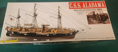 MAMOLI C.S.S. ALABAMA WOODEN SHIP MODEL KIT 1/120 - NEW IN OPEN BOX ...