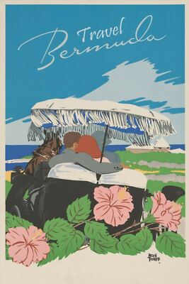 Vintage Advert Bermuda Travel Retro Style Metal Sign, Holiday Beach ...