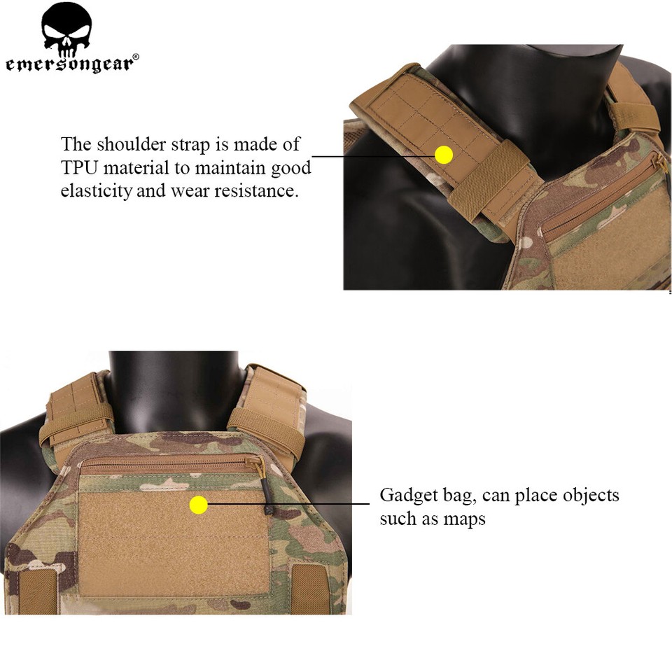 Emerson LBX-420 Plate Carrier Tactical Molle Combat Vest Chest Rig ...