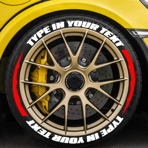 Permanent Tire Lettering Sticker CUSTOM TEXT 1.06" 14"-22" Tires ...