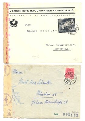 HUNGARY 1916/1943 --4 x COVER / CARD - 2 WITH CENSOR --F/VF | eBay