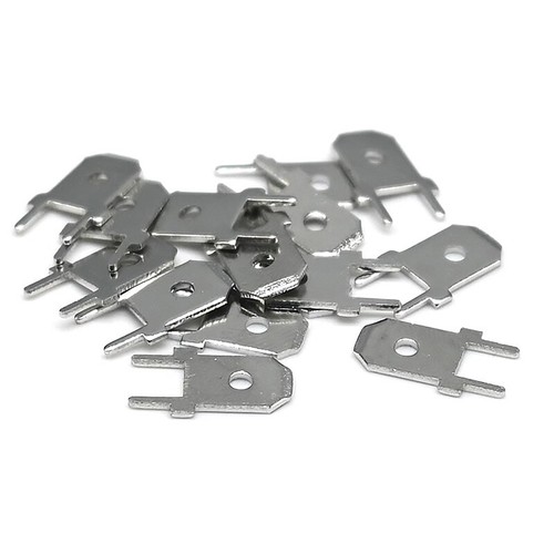 50PCS 6.3MM 4.8MM Inserts Plug Male Terminal 250 PCB Solder Lug Two ...