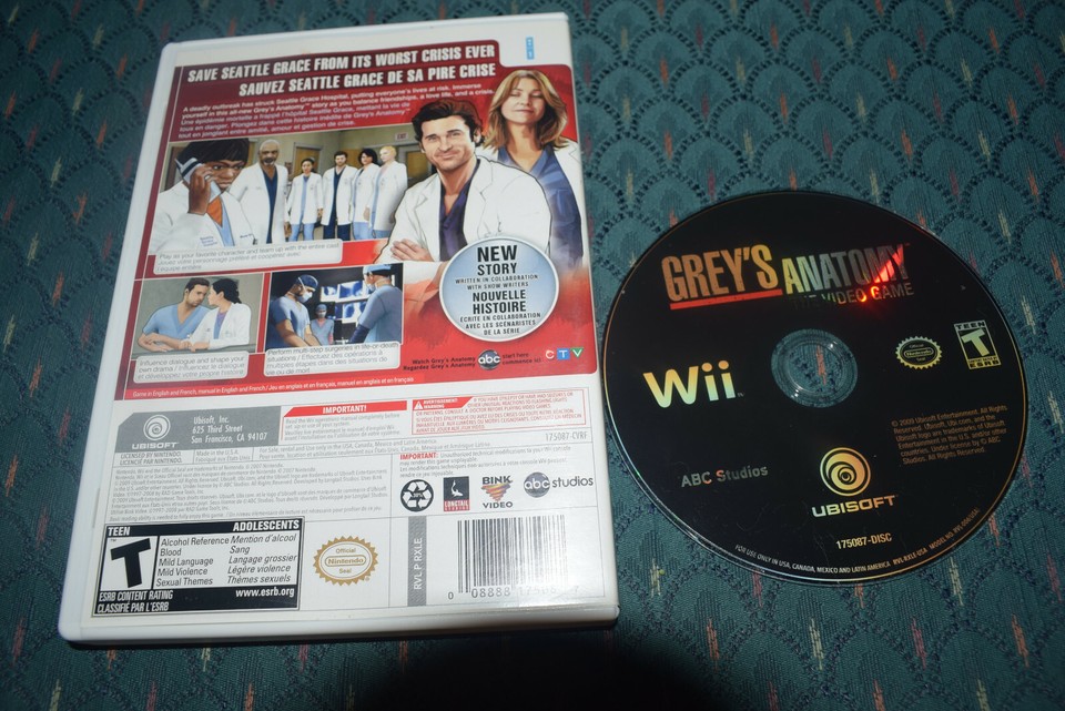 Grey's Anatomy: The Video Game (Nintendo Wii, 2009) - RARE 8888175087| eBay