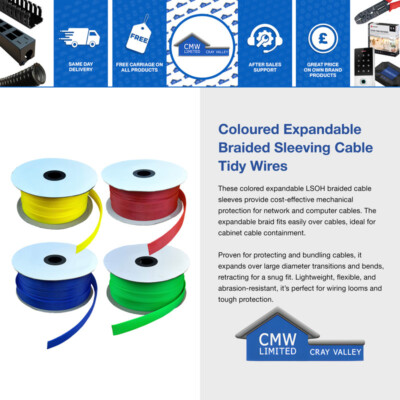 Braided Sleeving Expandable Cable Sleeve Wire Loom Tidy Protector ...