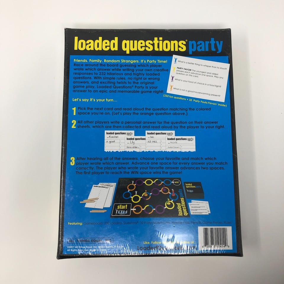 LOADED QUESTIONS Board Game Family Party Fun Night 4-6 Players SEALED ...