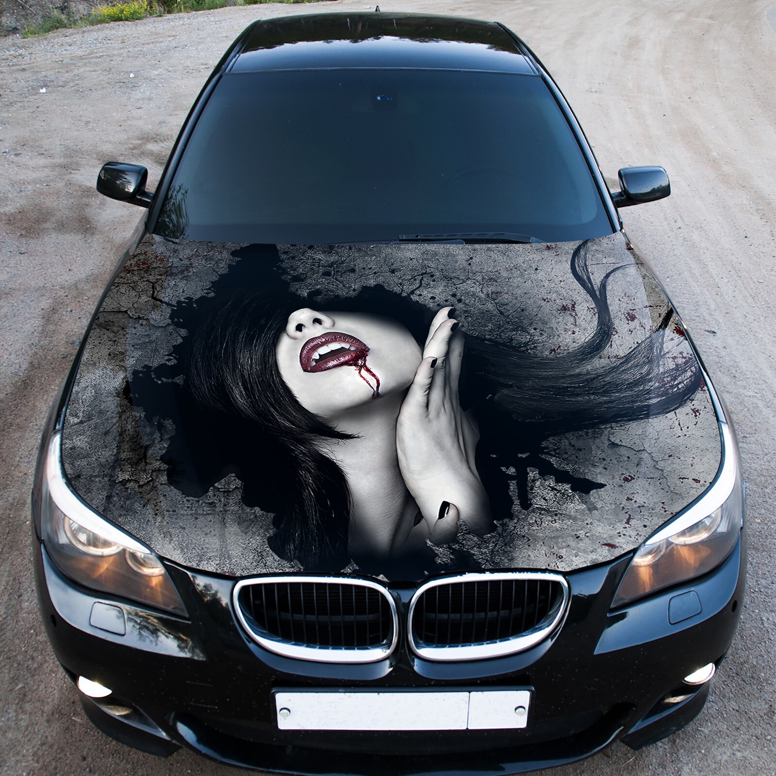 Vampire Girl Car Hood Wrap Decal Vinyl Sticker Full Color Graphic Fit ...