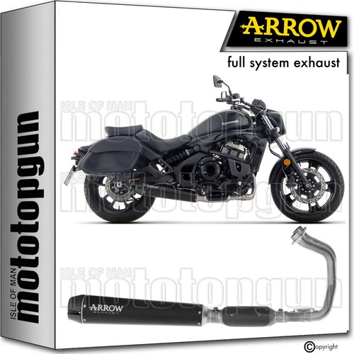 ARROW FULL EXHAUST REBEL BLACK STAINLESS STEEL C KAWASAKI VULCAN 650 S ...