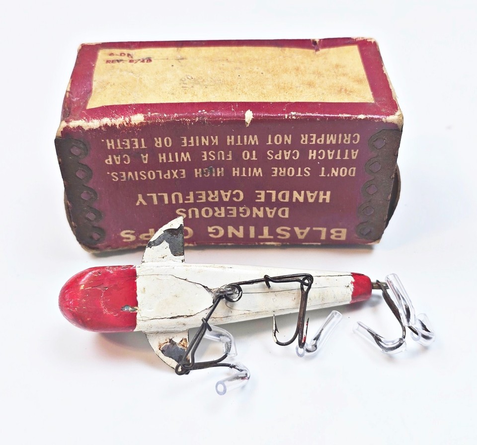 Rare Frank Mizera 3 Inch Cheater Decoy Lure Ely, MN 1940s Red & White ...