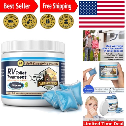 Self-Dissolving RV Black Tank Treatment - Natural Odor Control Packets ...